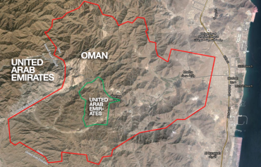 Oman and United Arab Emirates Enclave and Exclave Outlined - The Gate