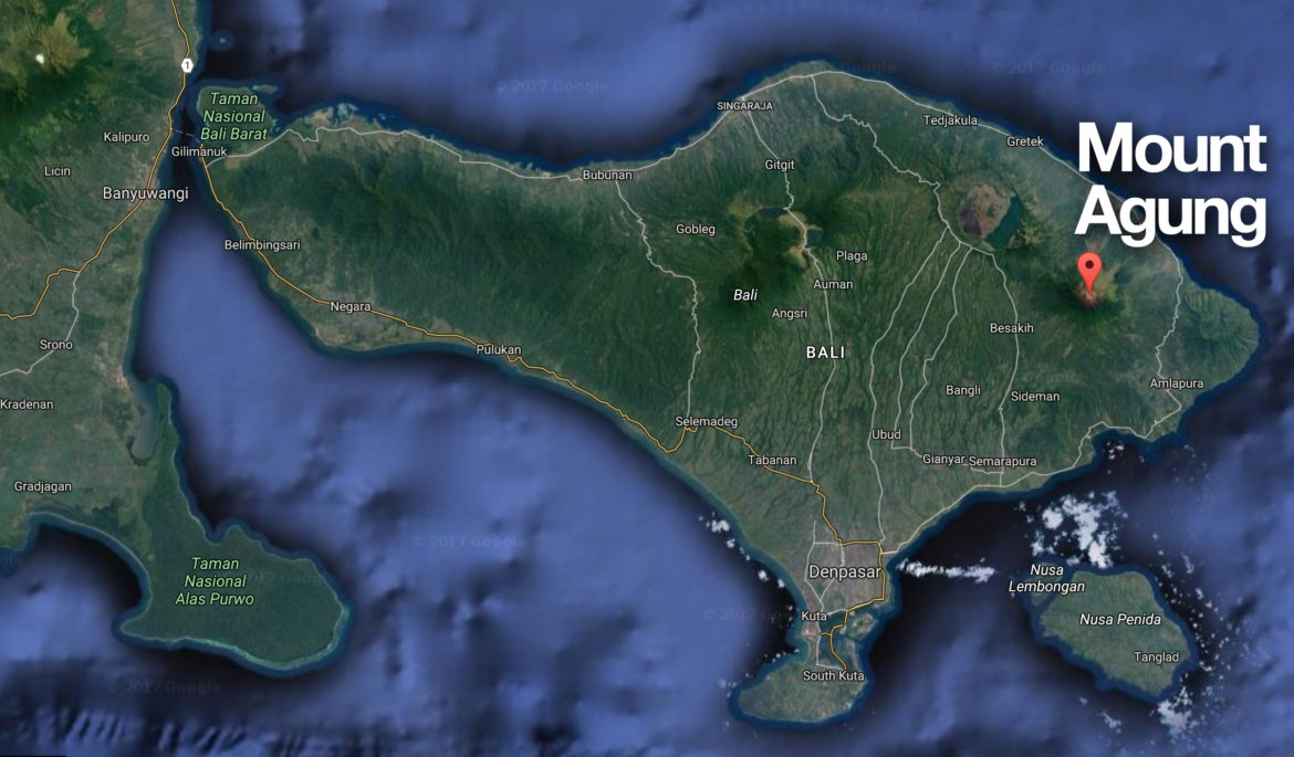 Mount Agung Volcano Bali Map - The Gate