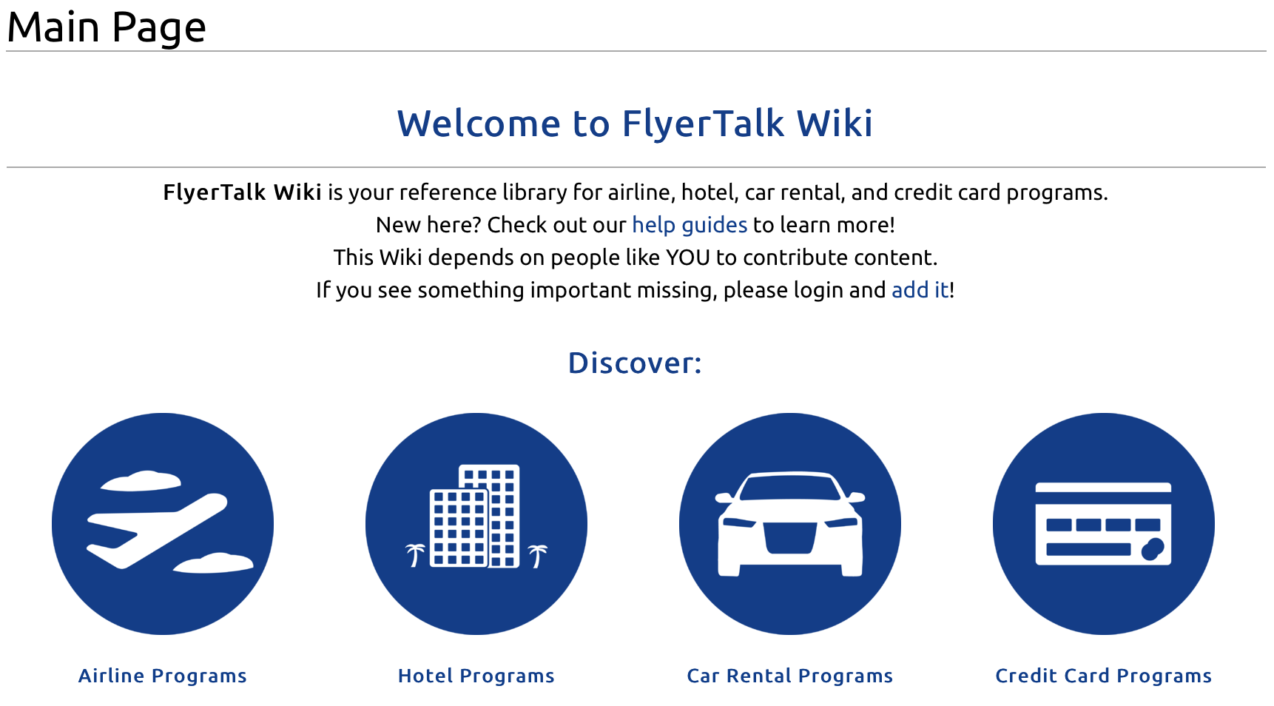 New: FlyerTalk Wiki is Now Open - The Gate