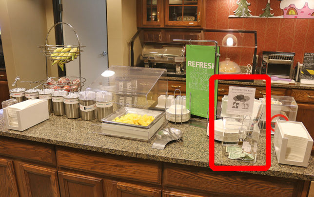 Using a Suggestion Box as a Tip Box at Breakfast - The Gate