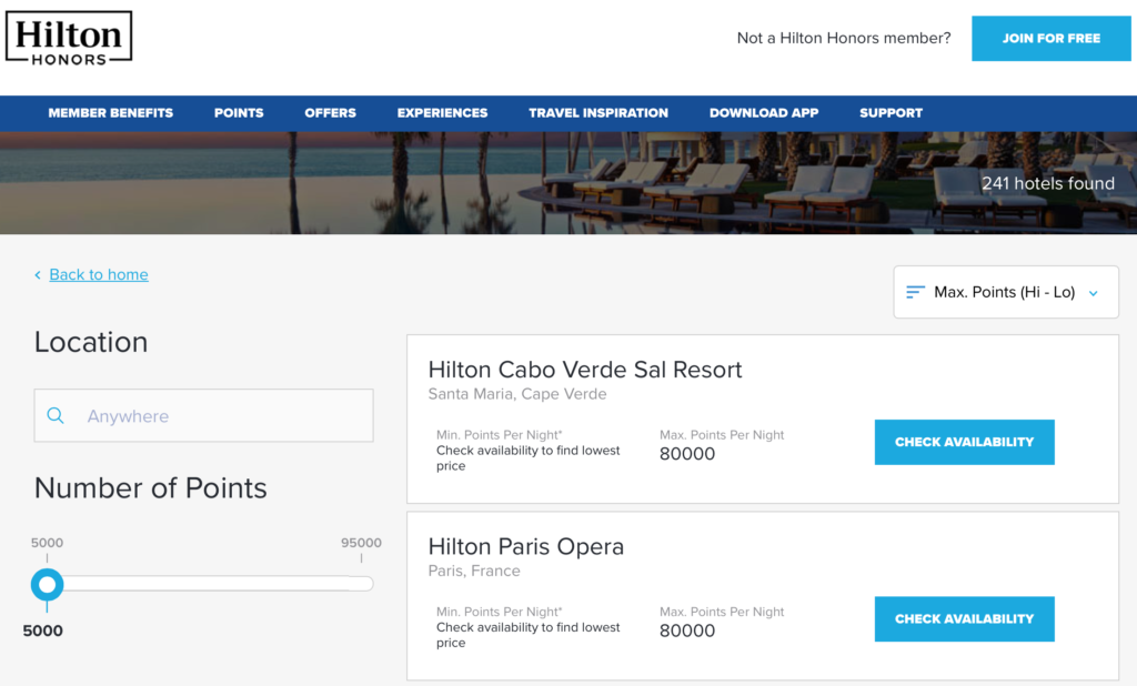How to Use the PointsExplorer Tool From Hilton Honors - The Gate