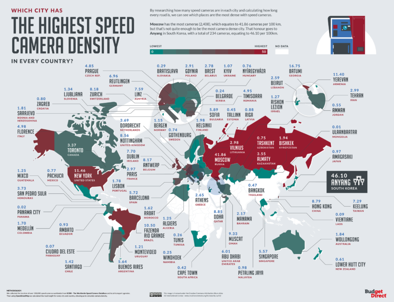 Which Cities Worldwide Have the Highest Speed Camera Density? - The Gate