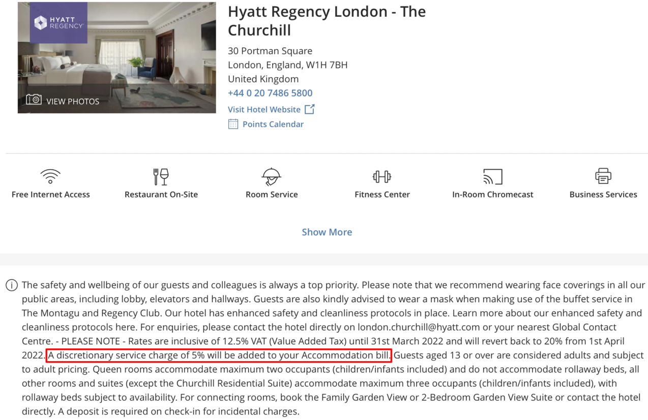 Watch Out For Discretionary Service Charges at Hotels in London - The Gate
