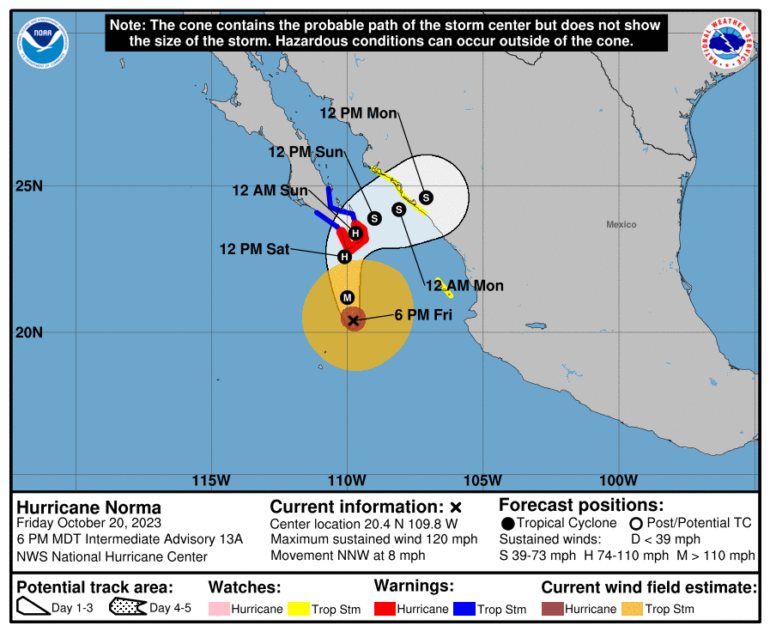 Hurricane Norma to Impact Baja California in Mexico: October 2023 ...